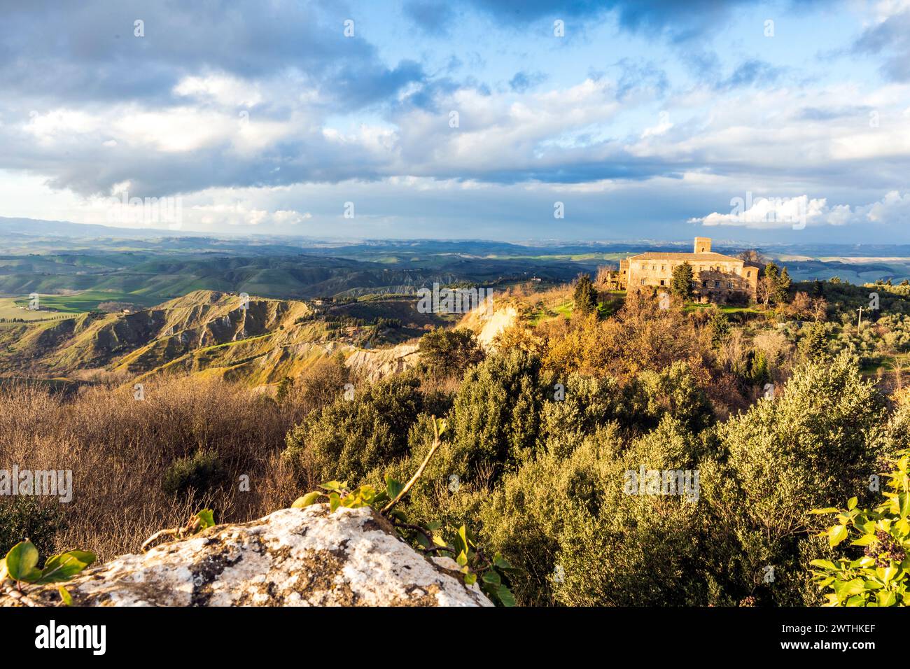 Rock formations called "Balze di Volterra", a form of erosion typical ...