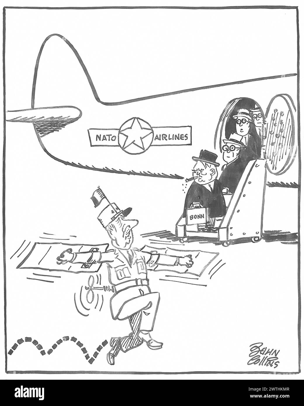 Cartoon - "All Aboard". John Collins (1917-2007 Stock Photo - Alamy