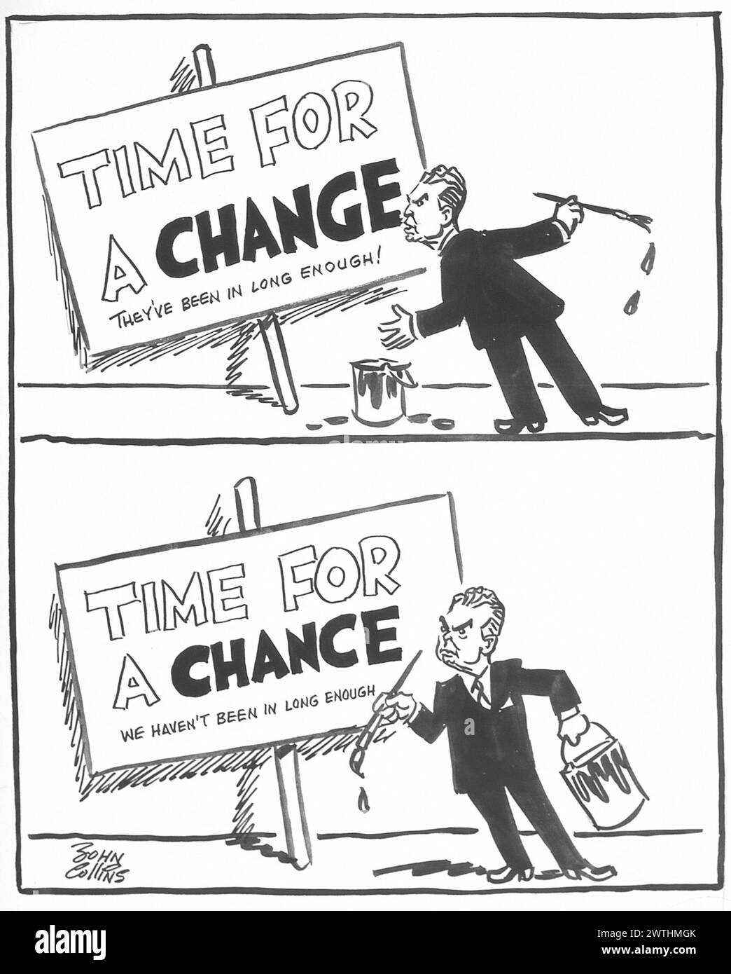 Cartoon slogan Black and White Stock Photos & Images - Alamy