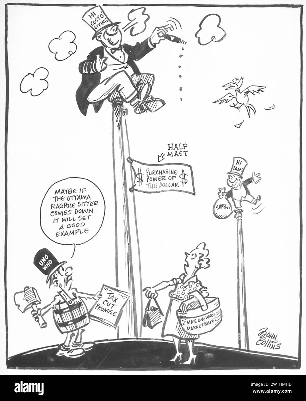 Flagpole cartoon Black and White Stock Photos & Images - Alamy