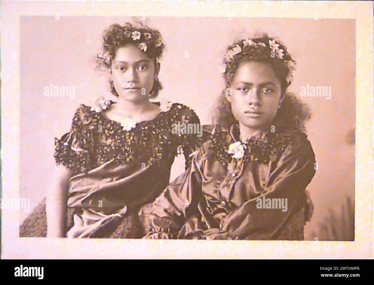Two Samoan Women in Satin photographic prints, portraits, black-and ...