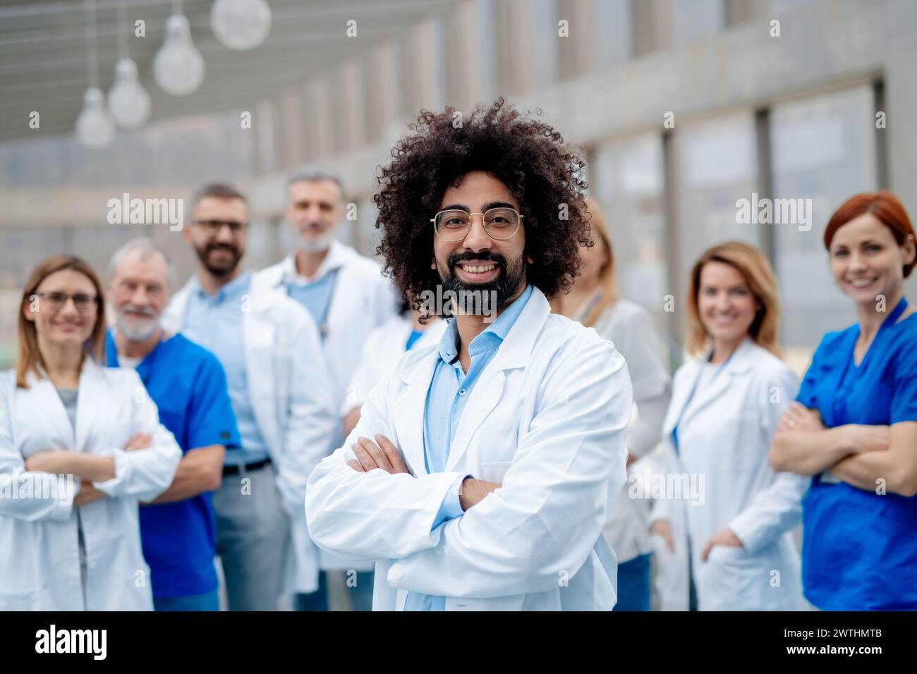 Portrait of team of doctors. Healthcare team with doctors, nurses ...