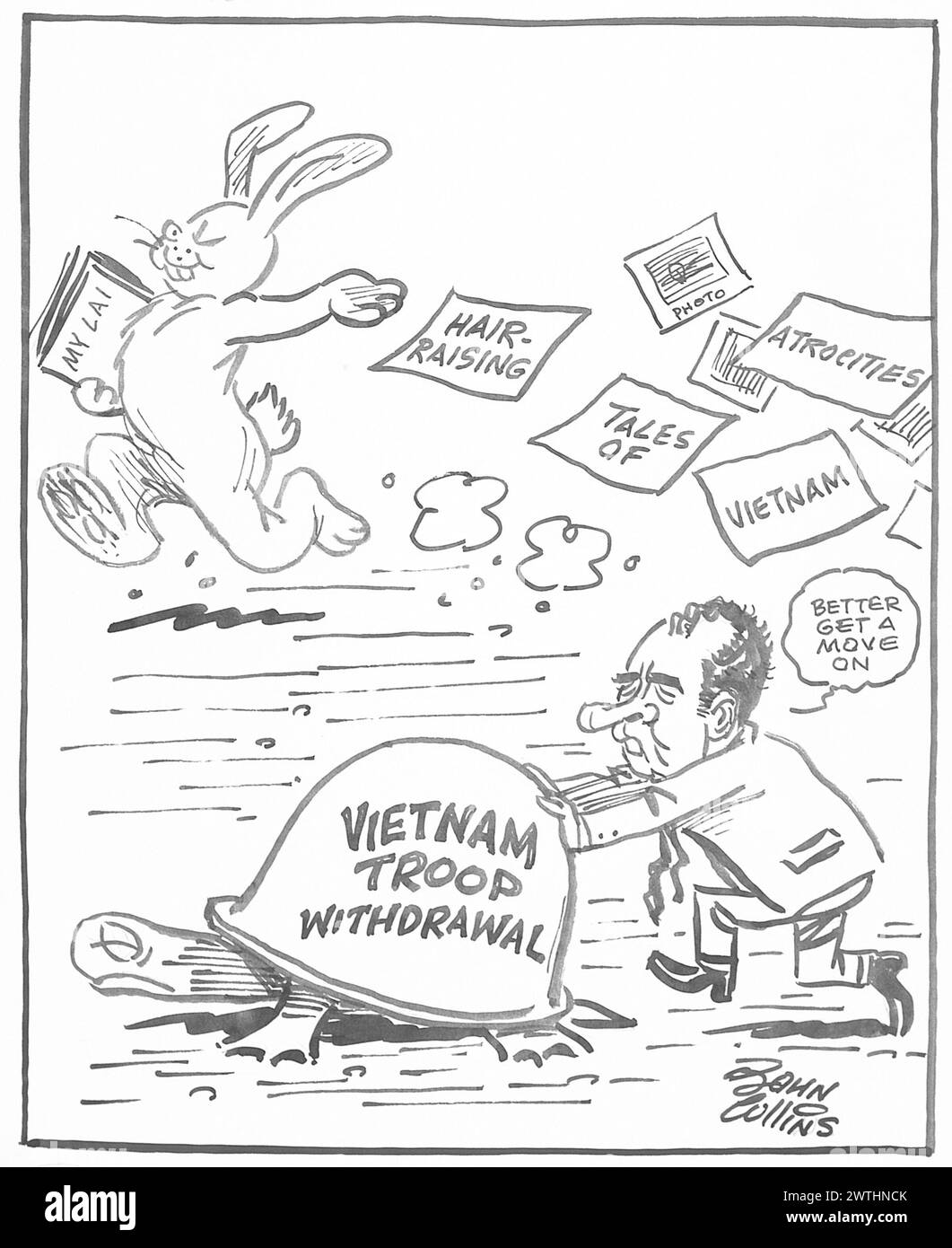 Cartoon - Tortoise and Hare Revised. John Collins (1917-2007 Stock ...