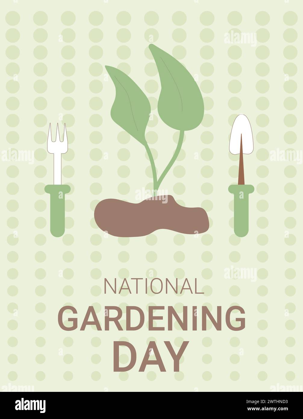 National gardening day vertical background banner. with text card ...