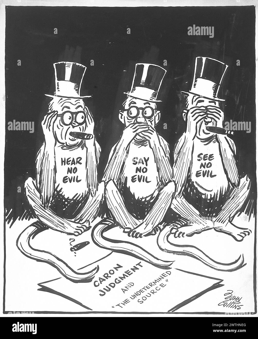 Cartoon - City Hall Paper Weight. John Collins (1917-2007 Stock Photo ...