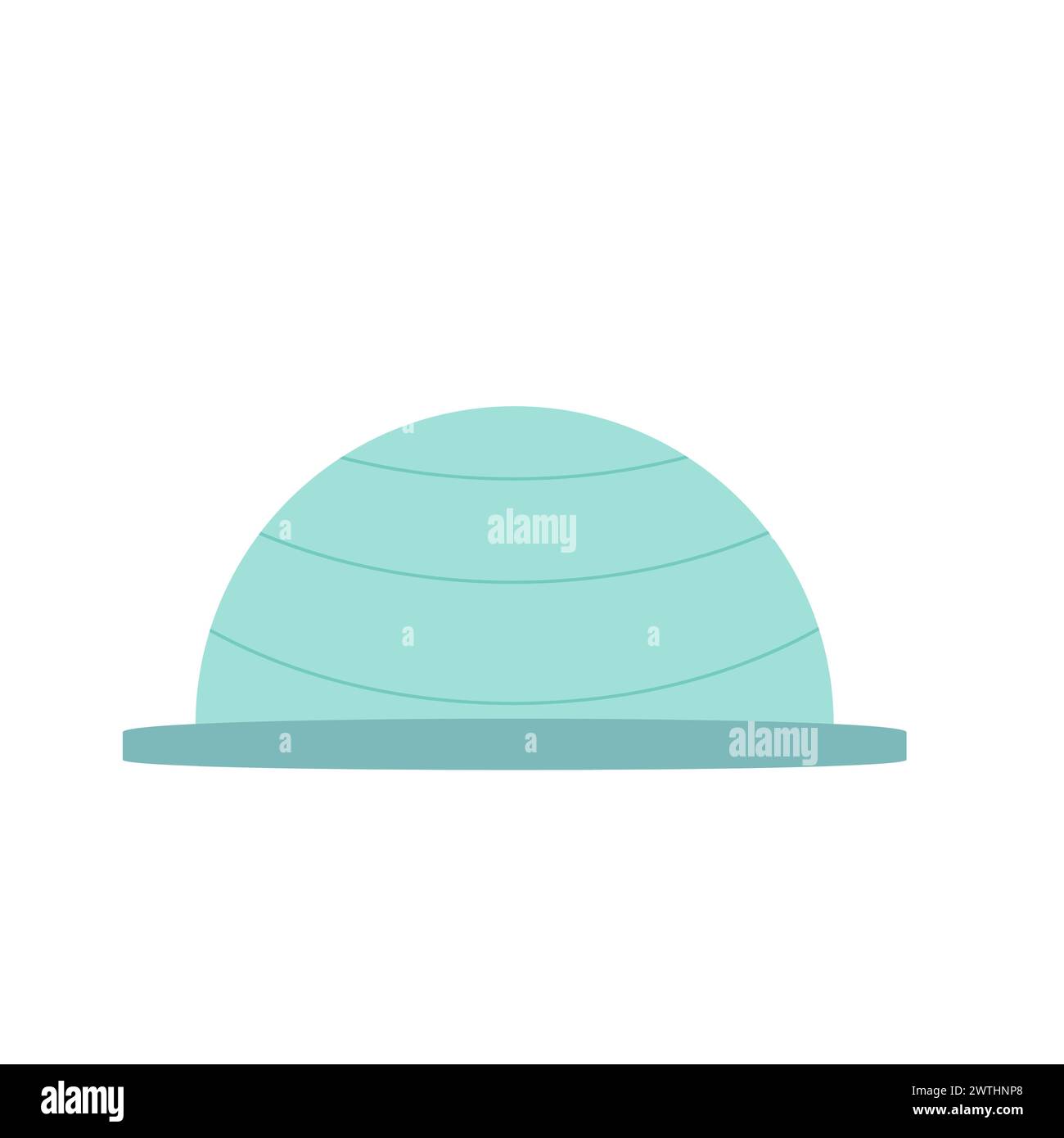 Half ball balance platform isolated on white background. Vector flat ...