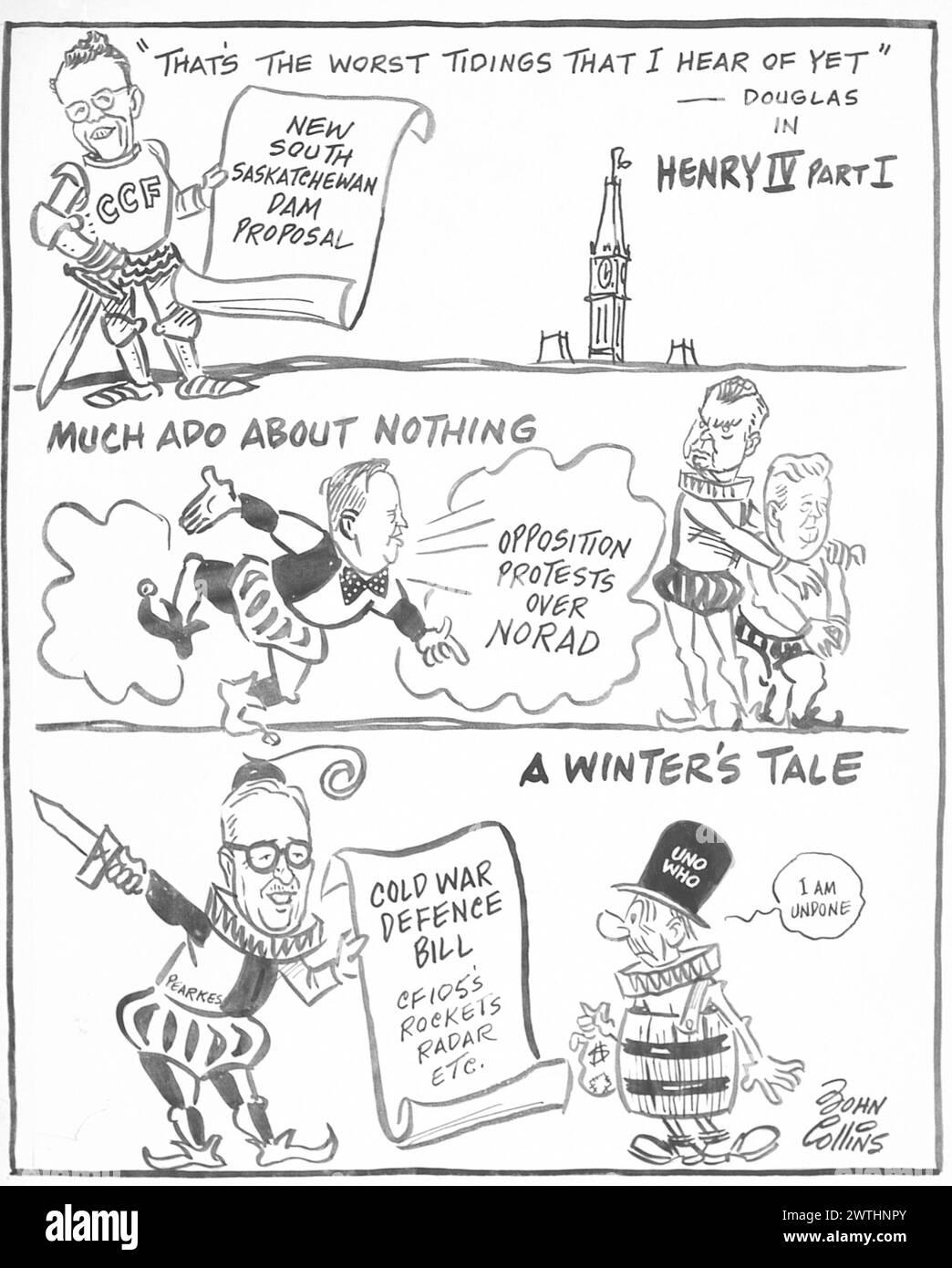 Cartoon - Ottawa Shakespeare. John Collins (1917-2007 Stock Photo - Alamy