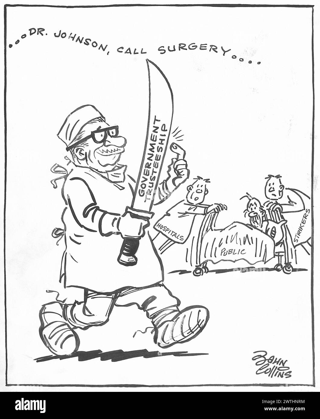 Cartoon - Emergency Operation. John Collins (1917-2007 Stock Photo - Alamy
