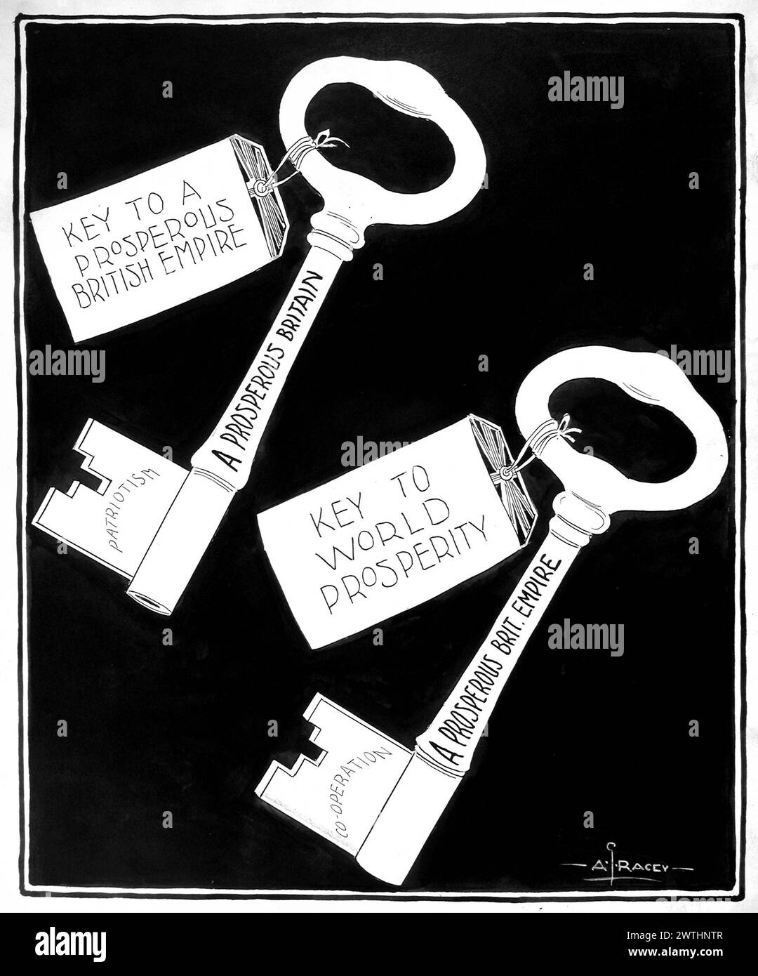 Cartoon - Two Keys Arthur George Racey (1870-1941 Stock Photo - Alamy