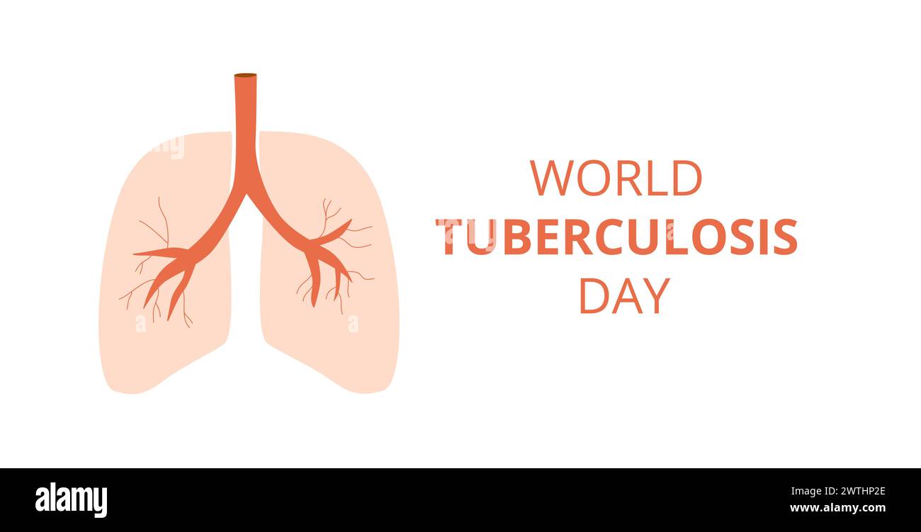 World tuberculosis day emblem for banner template. Awareness about tb disease. Vector flat ...