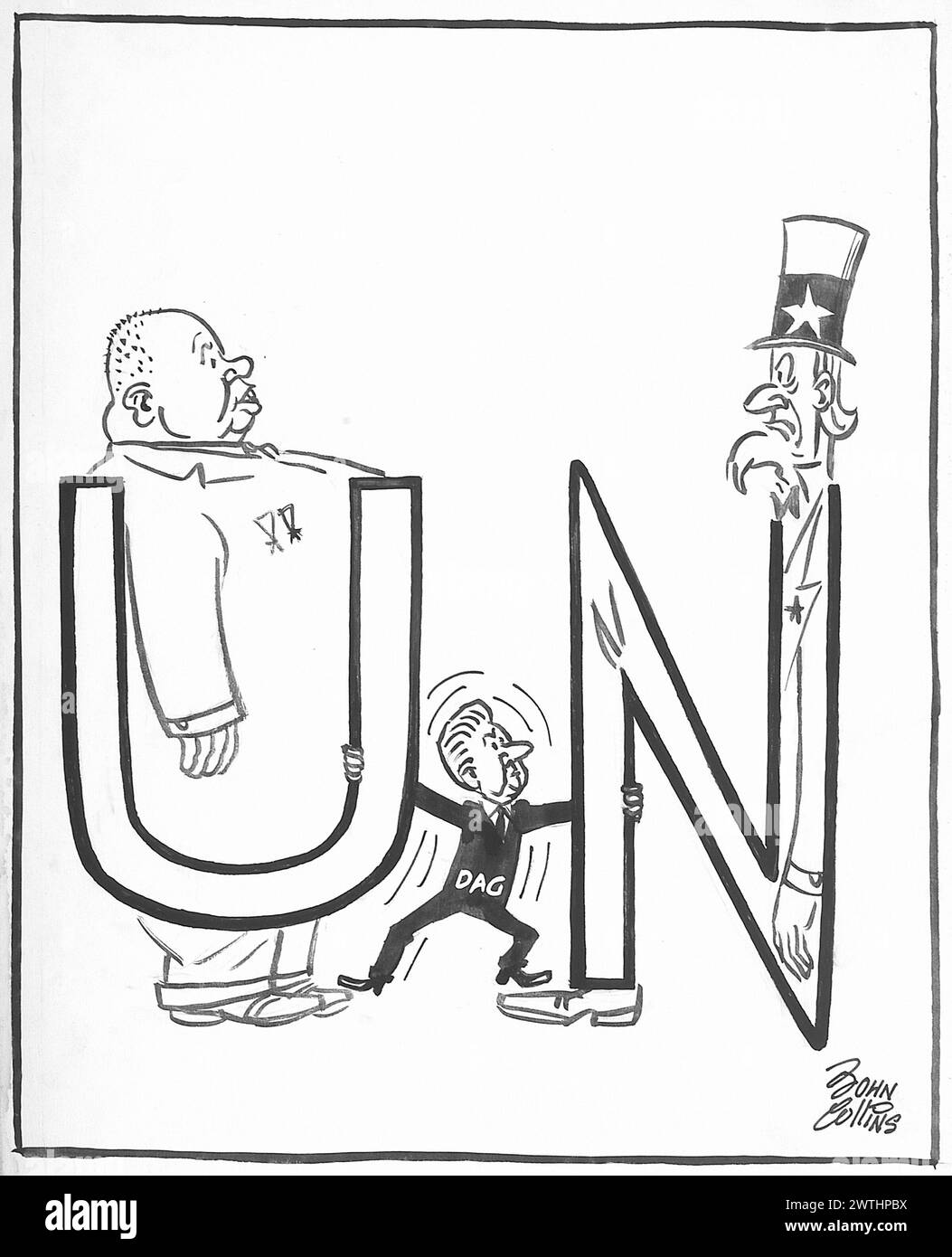 Cartoon - House Divided. John Collins (1917-2007 Stock Photo - Alamy