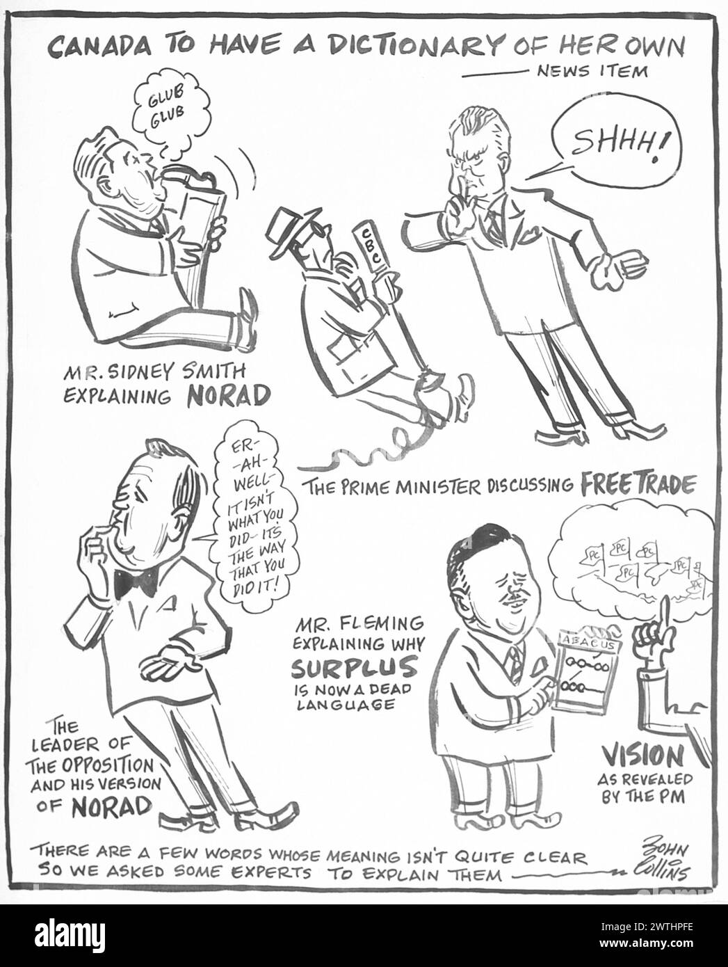 Cartoon - Our Illustrated Dictionary. John Collins (1917-2007 Stock ...
