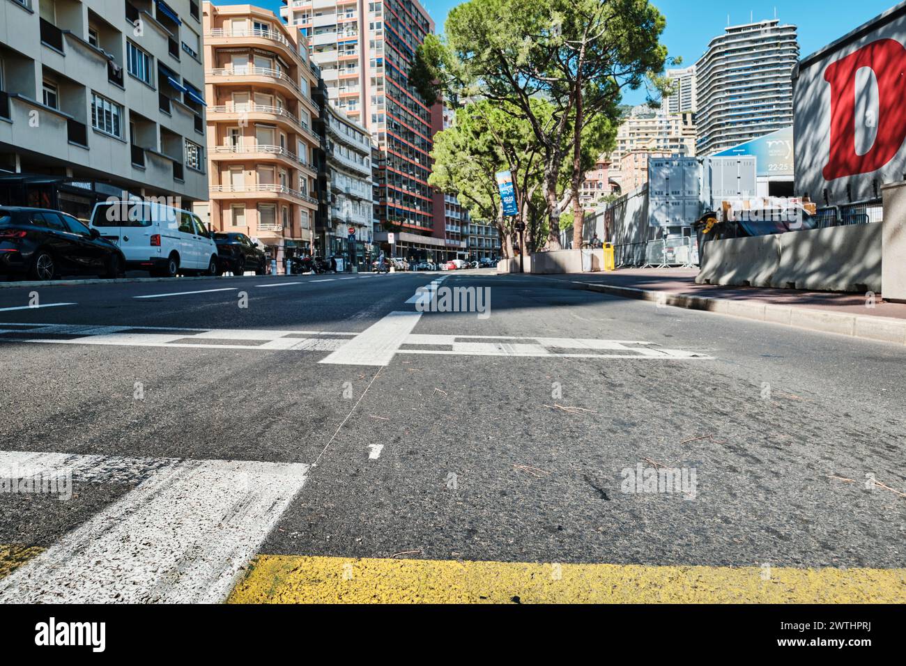 Monaco, Monte Carlo - 09 19 2021: start finish line of the formula one ...
