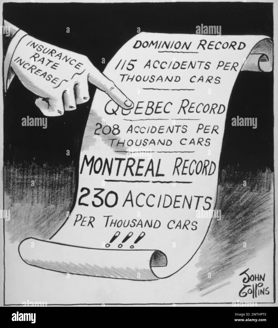 Cartoon - The Warning Finger. John Collins (1917-2007 Stock Photo - Alamy