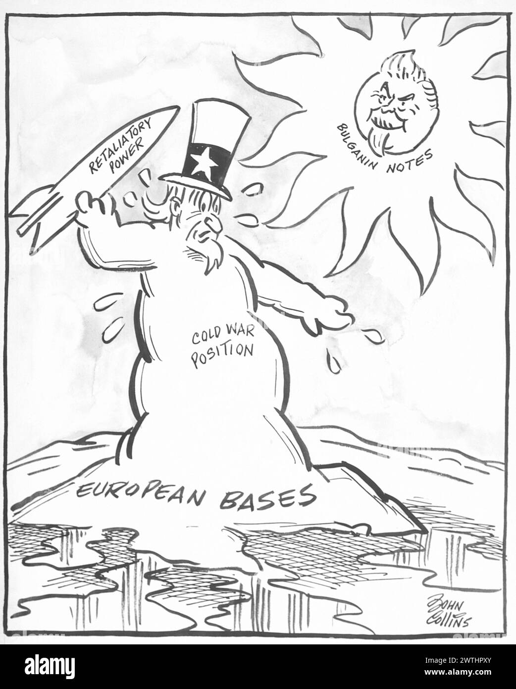 Cartoon - Mr. Snowman. John Collins (1917-2007 Stock Photo - Alamy