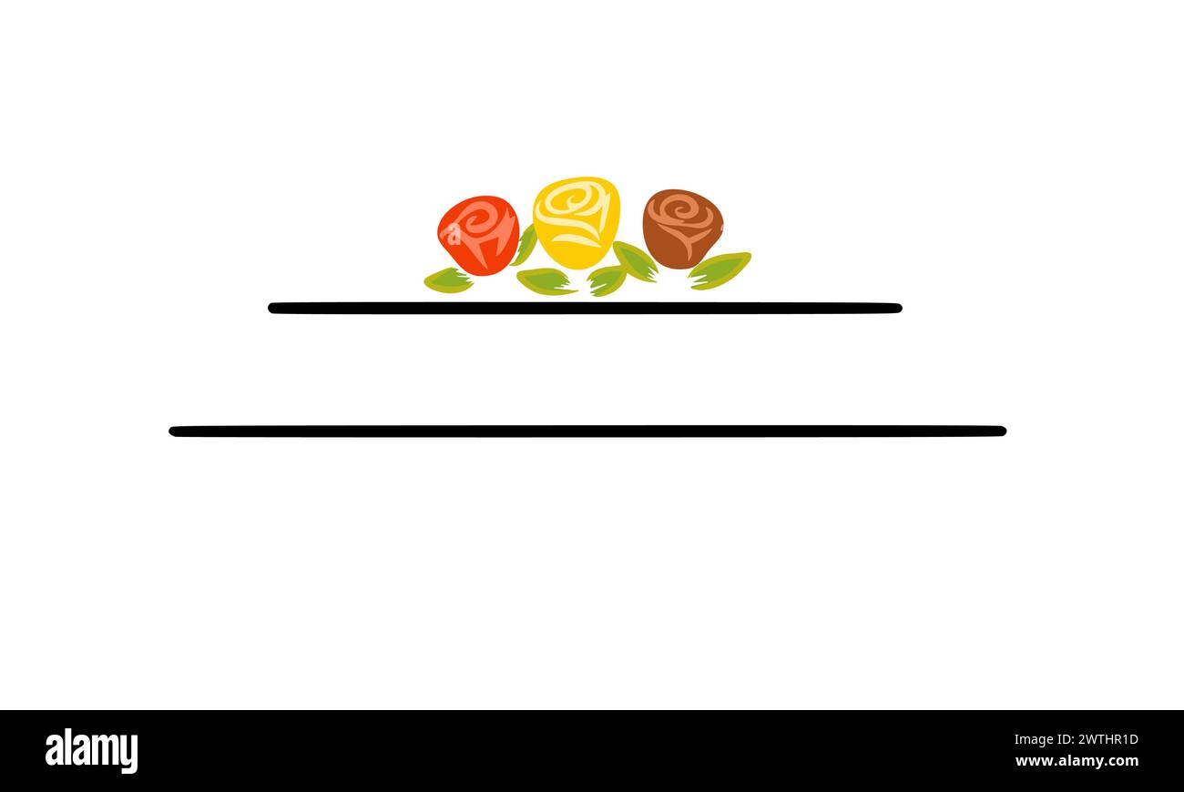 Spring flower border for text or title frame decoration, graphic vector ...