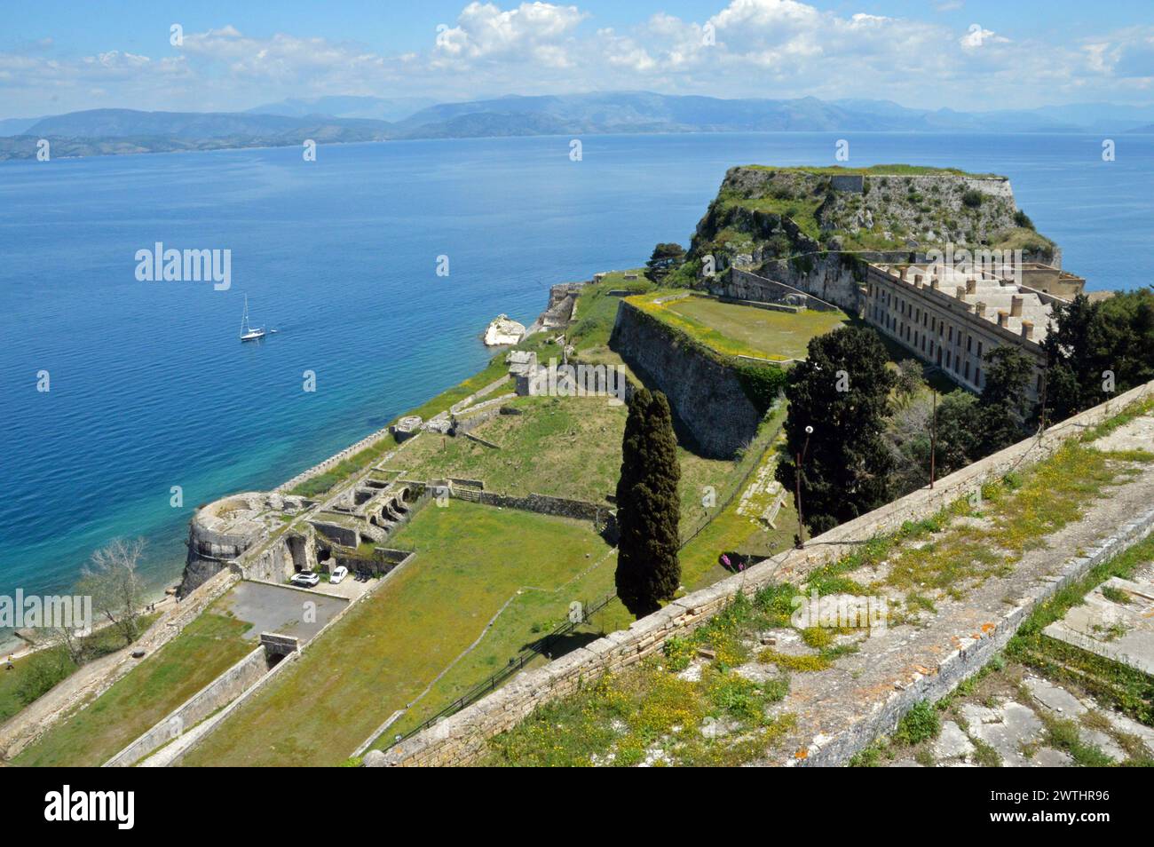 Greece, Island of Corfu, Kerkyra (Corfu town): "Castel a Mare", the ...