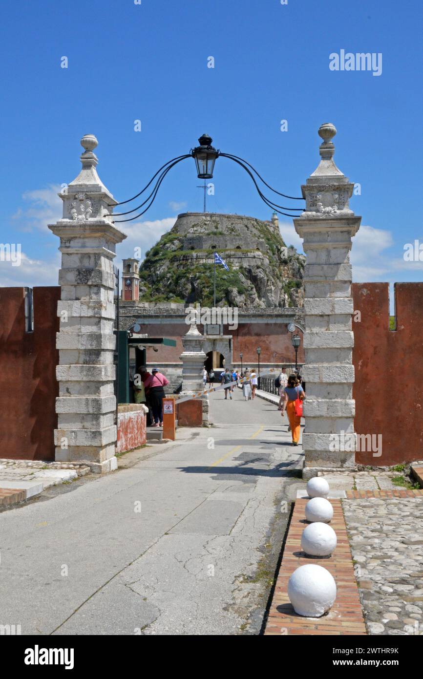 Greece, Island of Corfu, Kerkyra (Corfu town): entrance gate to the ...