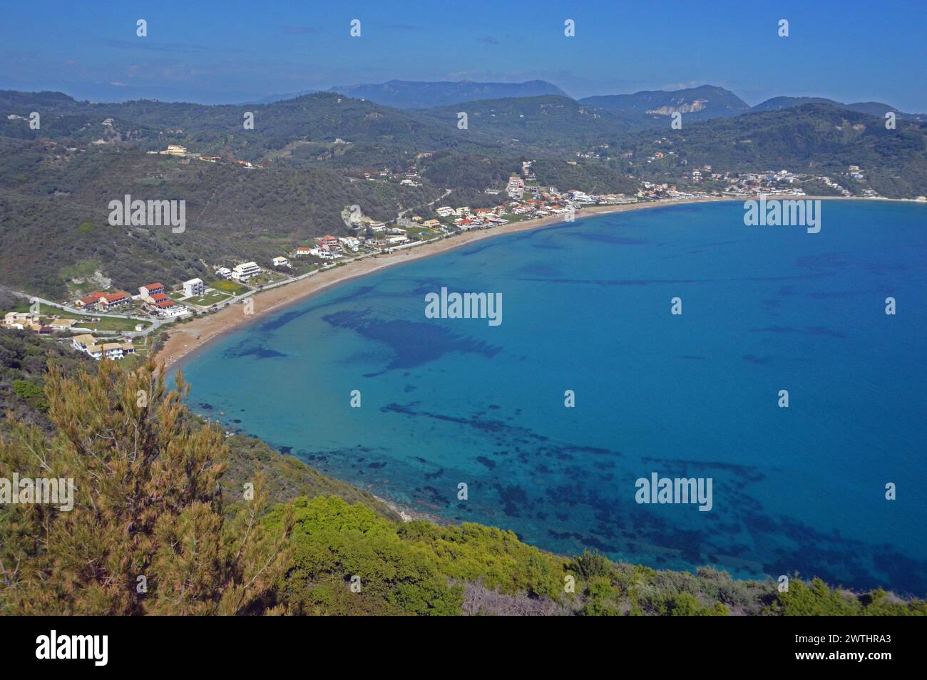 Greece, Island of Corfu, Porto Timoni: view of the beach of Agios ...