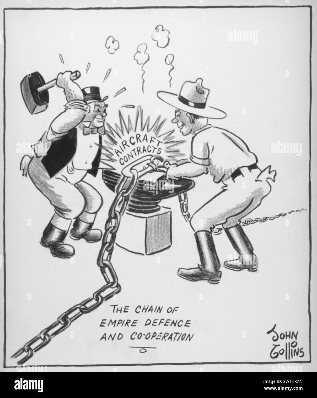 Cartoon - Forging Another Link. John Collins (1917-2007 Stock Photo - Alamy