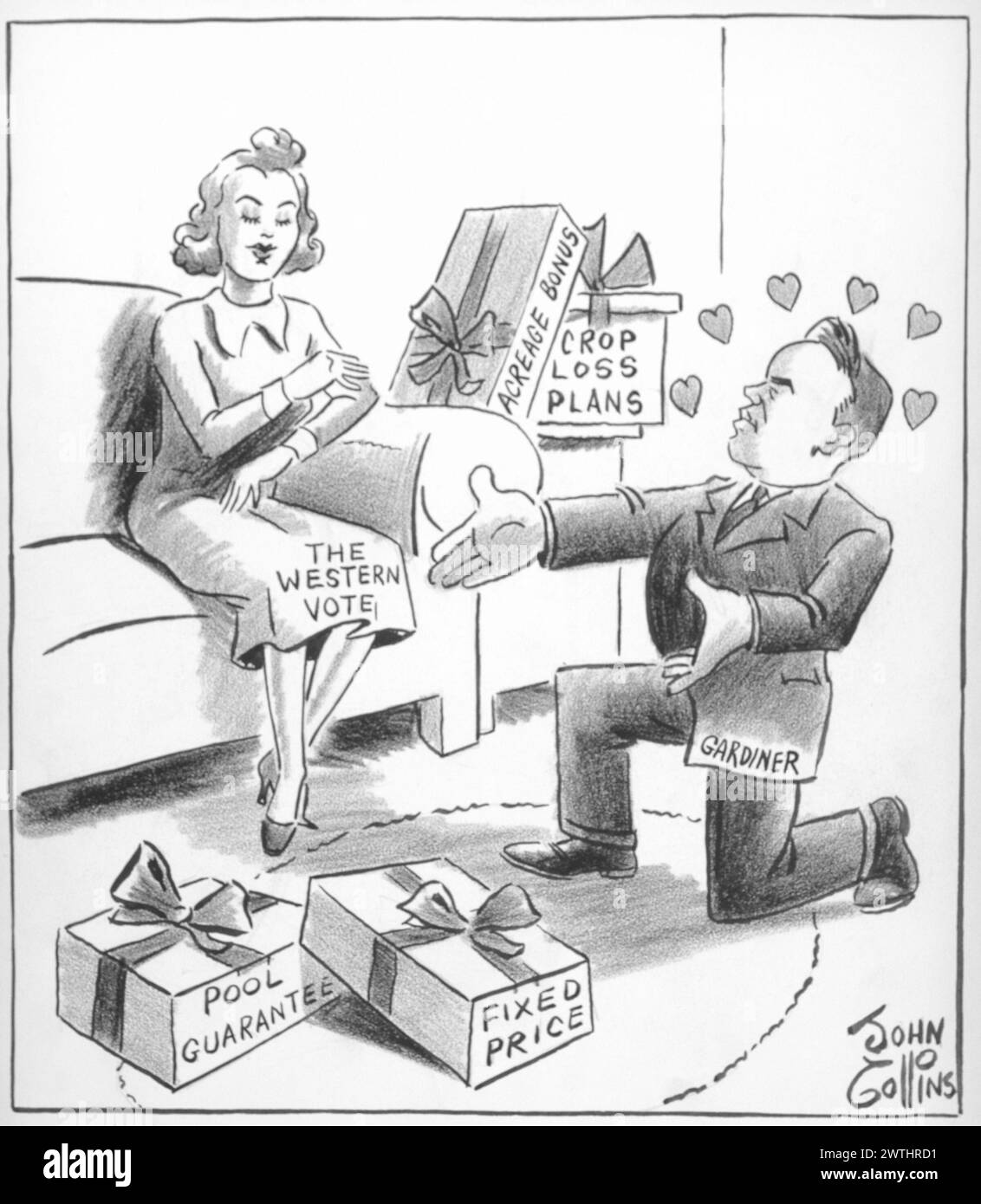 Cartoon - The Winning of the West. John Collins (1917-2007 Stock Photo ...