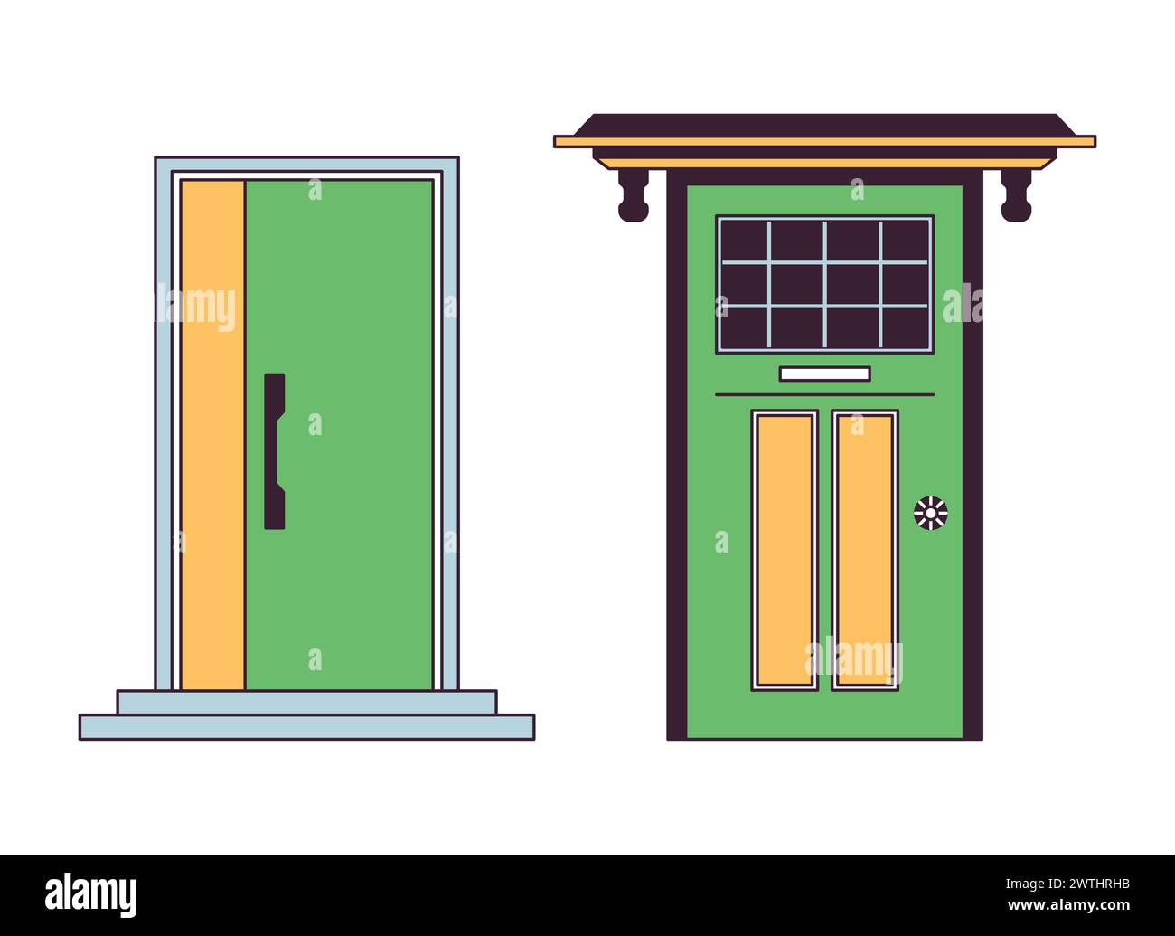 Doors icons set house cartoon design isolated vector image hi-res stock photography and images ...
