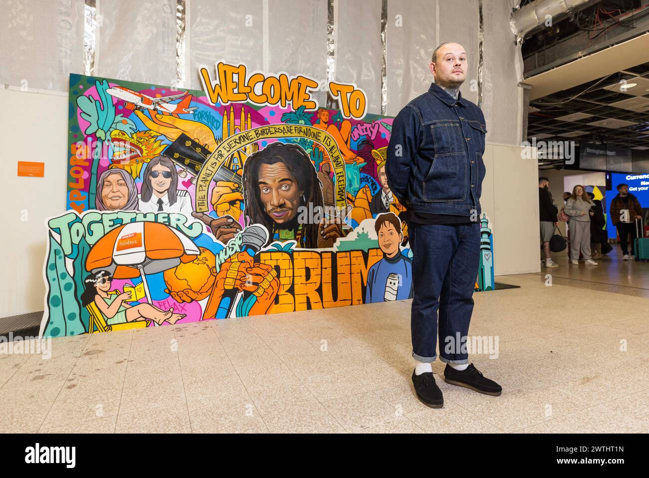 EDITORIAL USE ONLY Artist Gent 48, aka Josh Billingham, in front of his ...