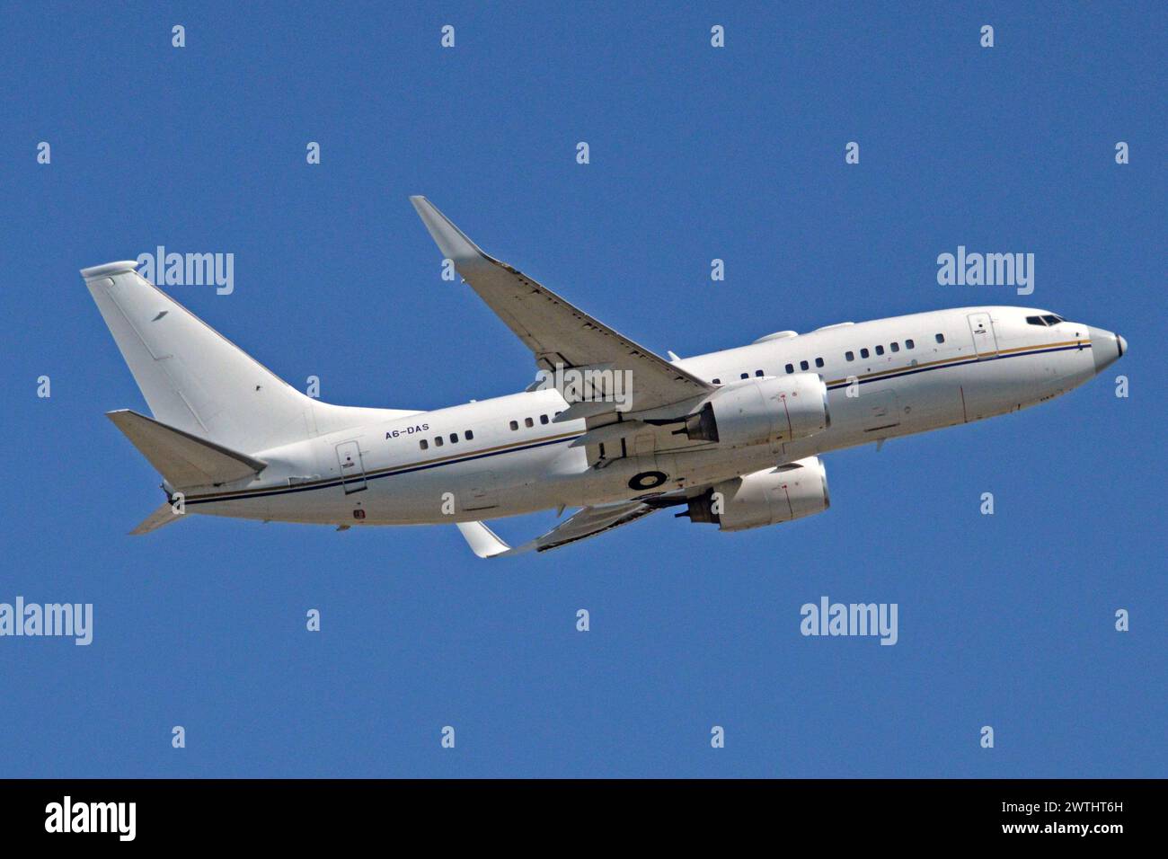 Germany, Bavaria, Munich: A6-DAS Boeing 737-7Z5 (c/n 29858) of Royal ...