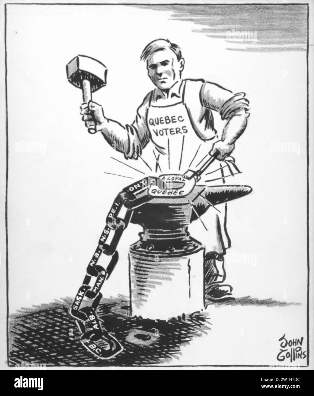 Cartoon - A Link in the Chain of Empire Loyalty. John Collins (1917 ...