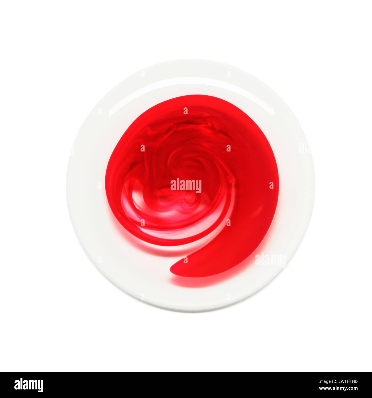 Serum oil sample swatch round shape texture with red ingredient ...