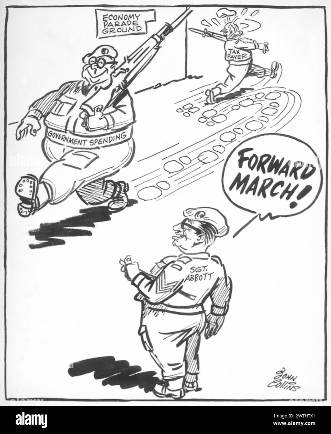Cartoon - Awkward Squad. John Collins (1917-2007 Stock Photo - Alamy