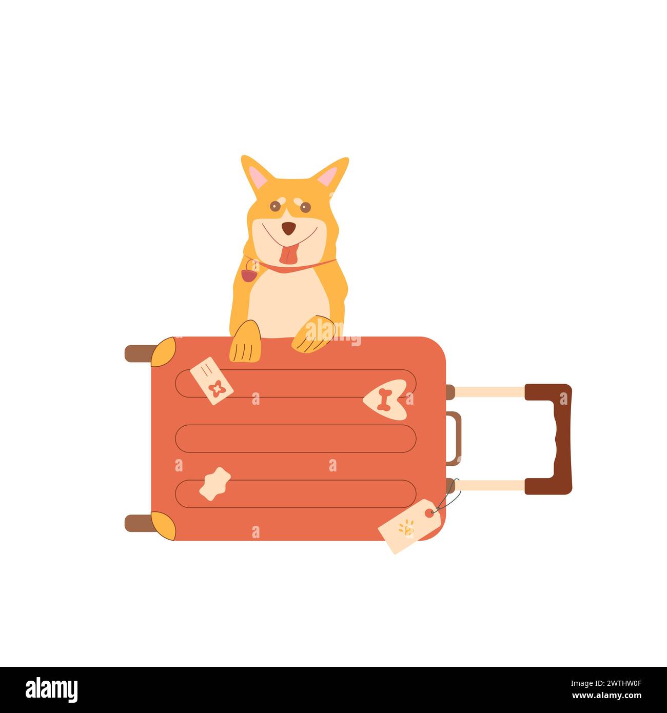 Dog suitcase isolated on white background. Travel with pets. Trip with ...
