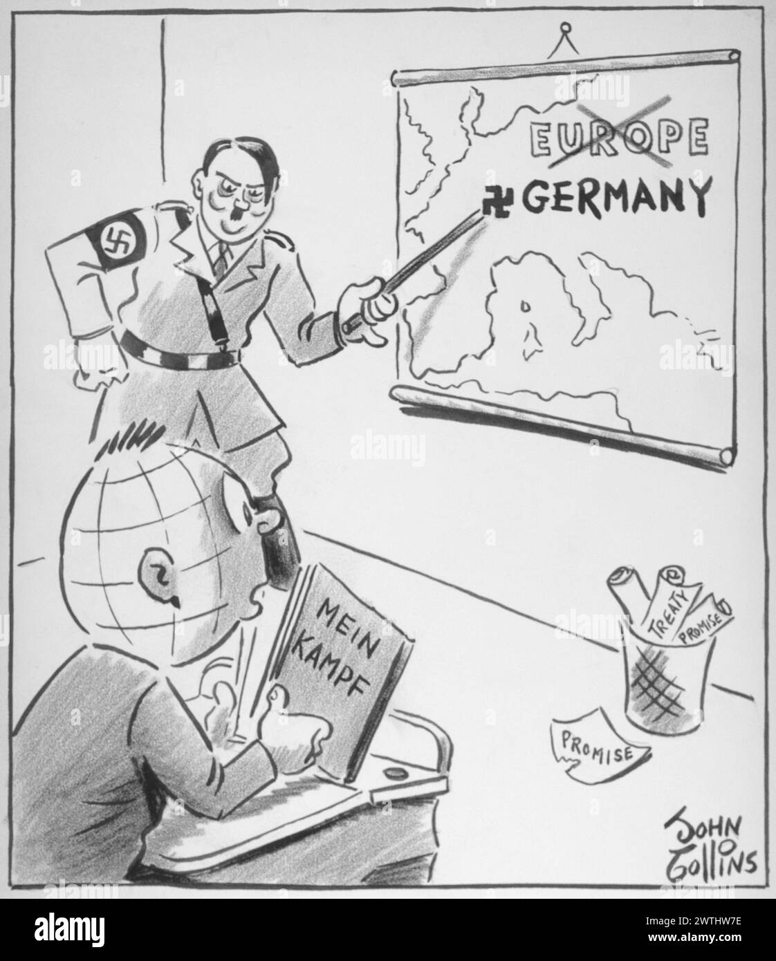 Cartoon - A Lesson in Geography. John Collins (1917-2007 Stock Photo ...
