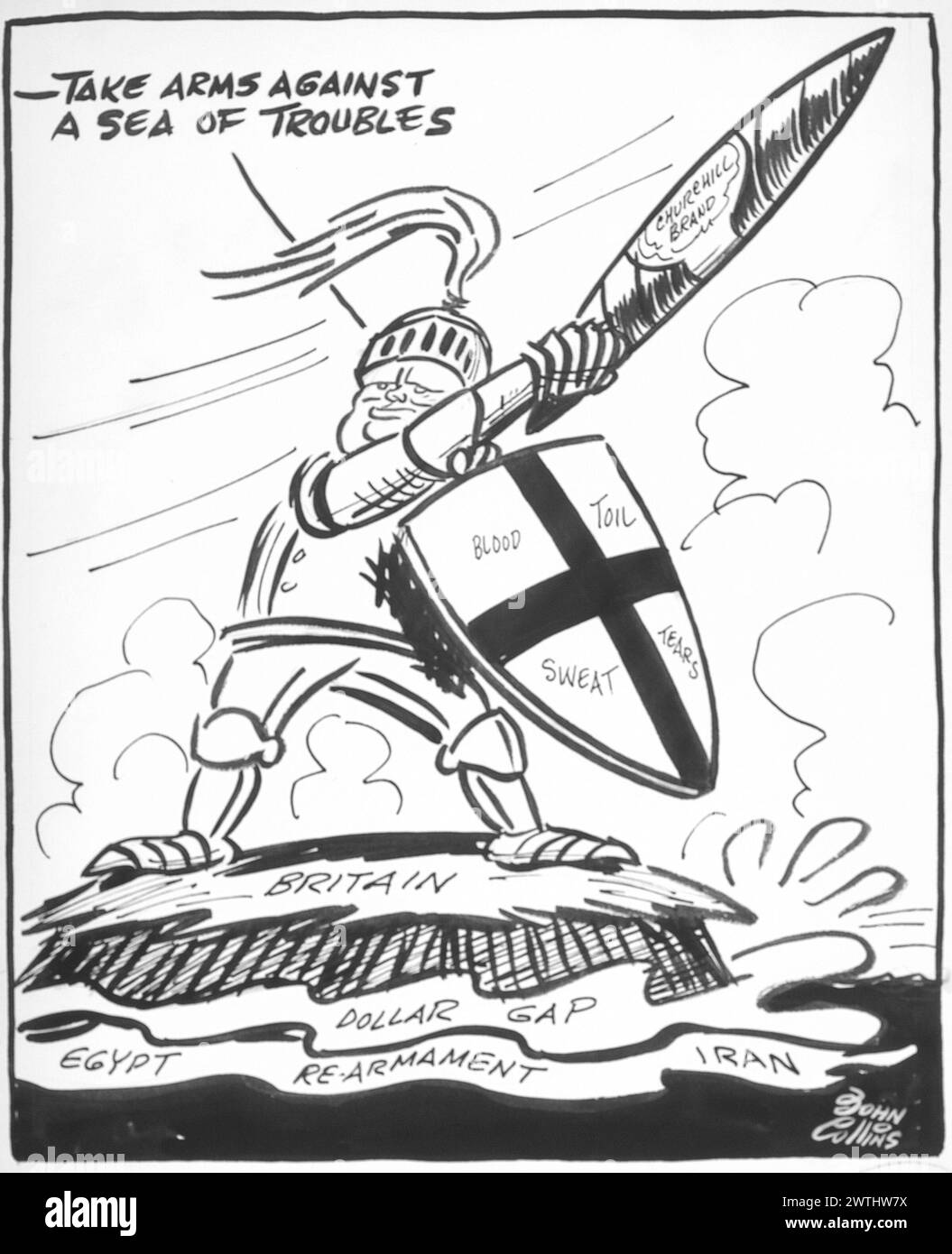 Cartoon - The Crusader. John Collins (1917-2007 Stock Photo - Alamy