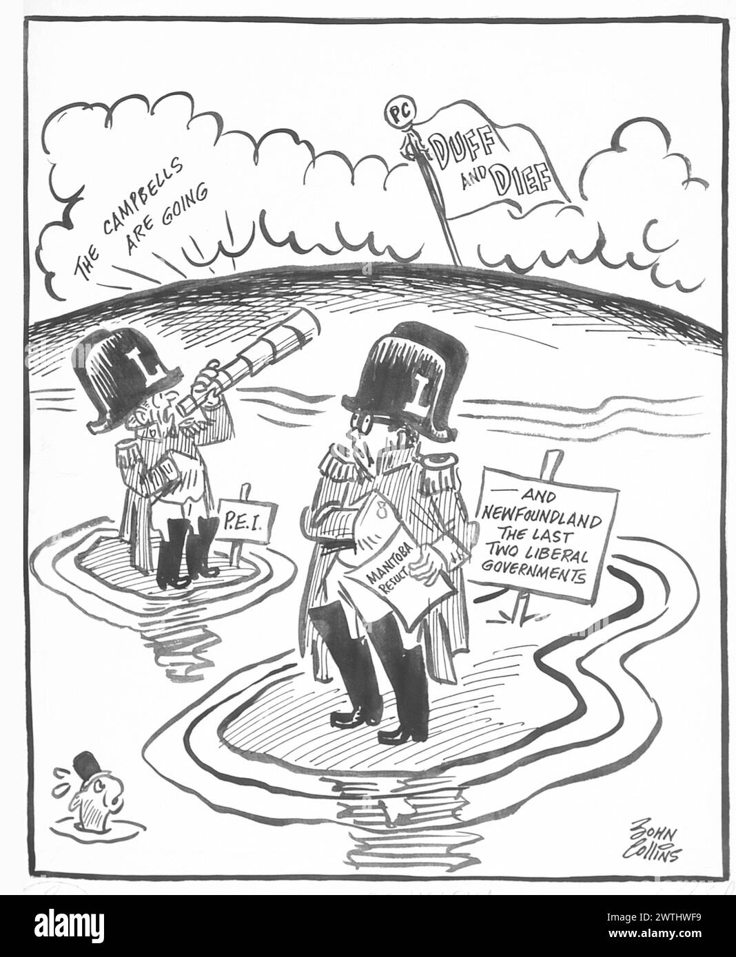 Cartoon - Elba and St. Helena. John Collins (1917-2007 Stock Photo - Alamy