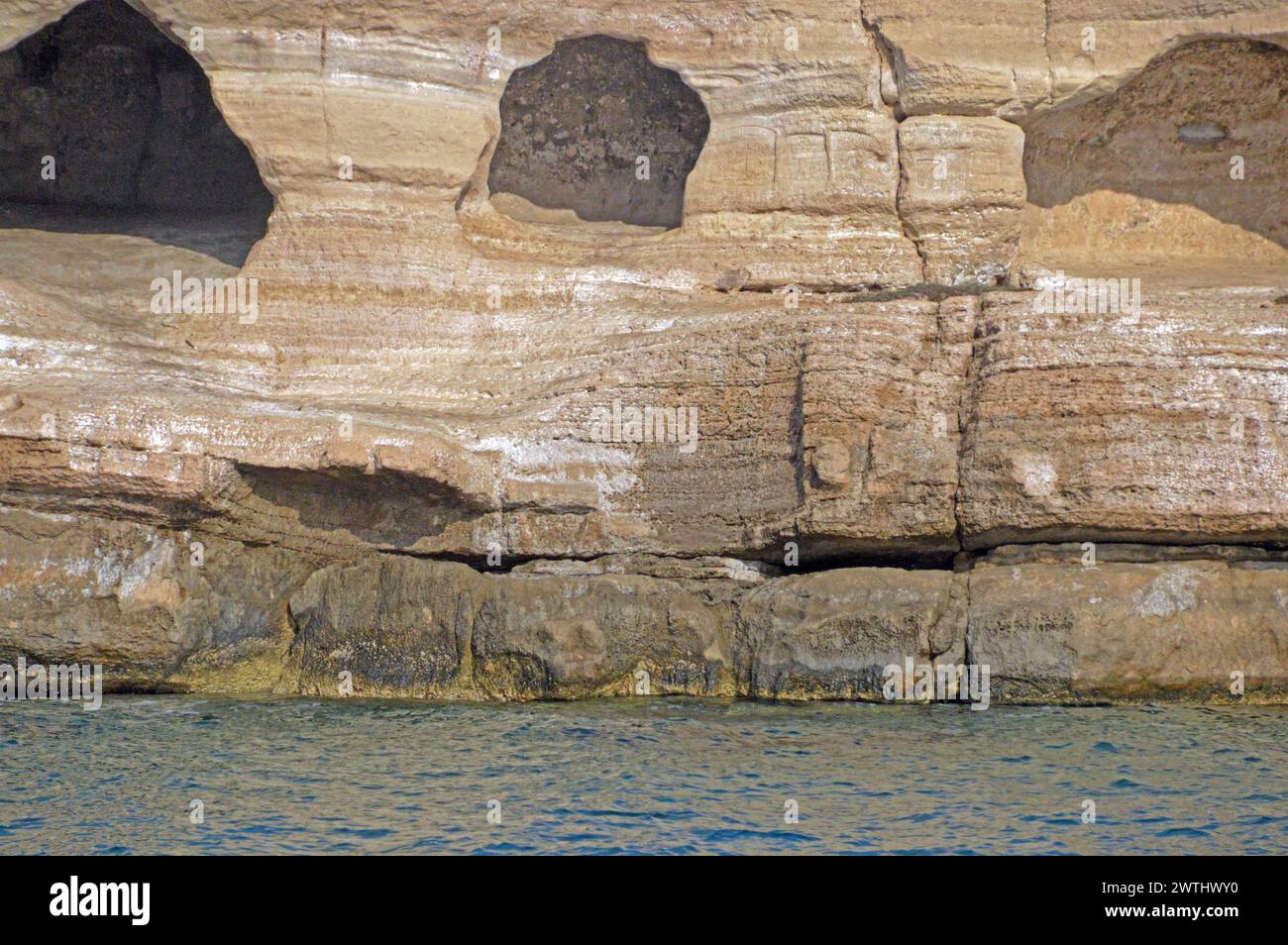 Greece, Island of Rhodes: caves, used as burial chambers in antiquity ...