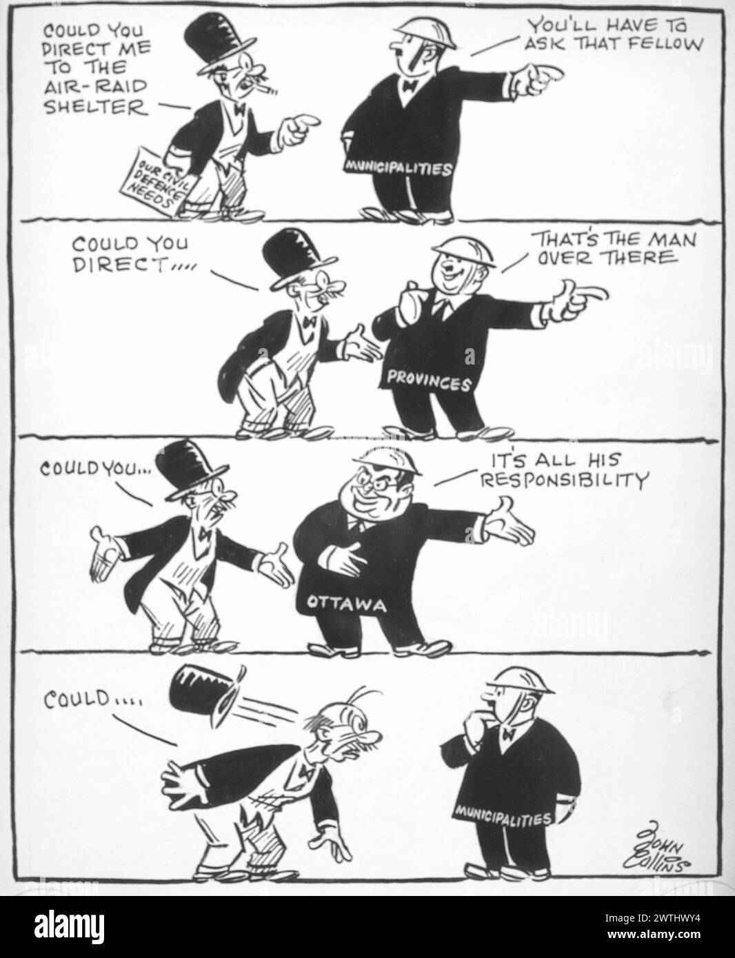 Cartoon - The Old Run-Around. John Collins (1917-2007 Stock Photo - Alamy