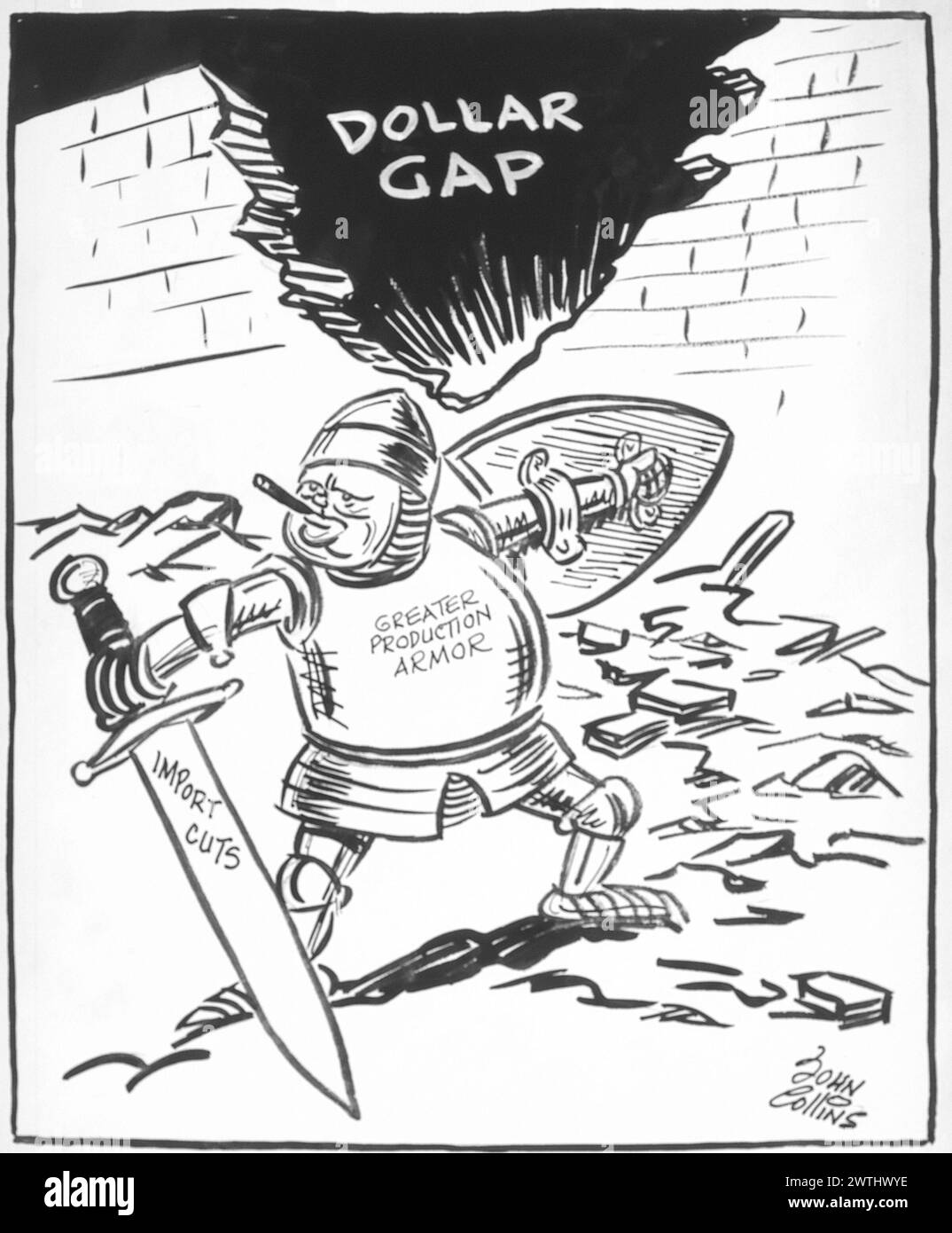 Cartoon - "Once More Unto the Breach-". John Collins (1917-2007 Stock ...