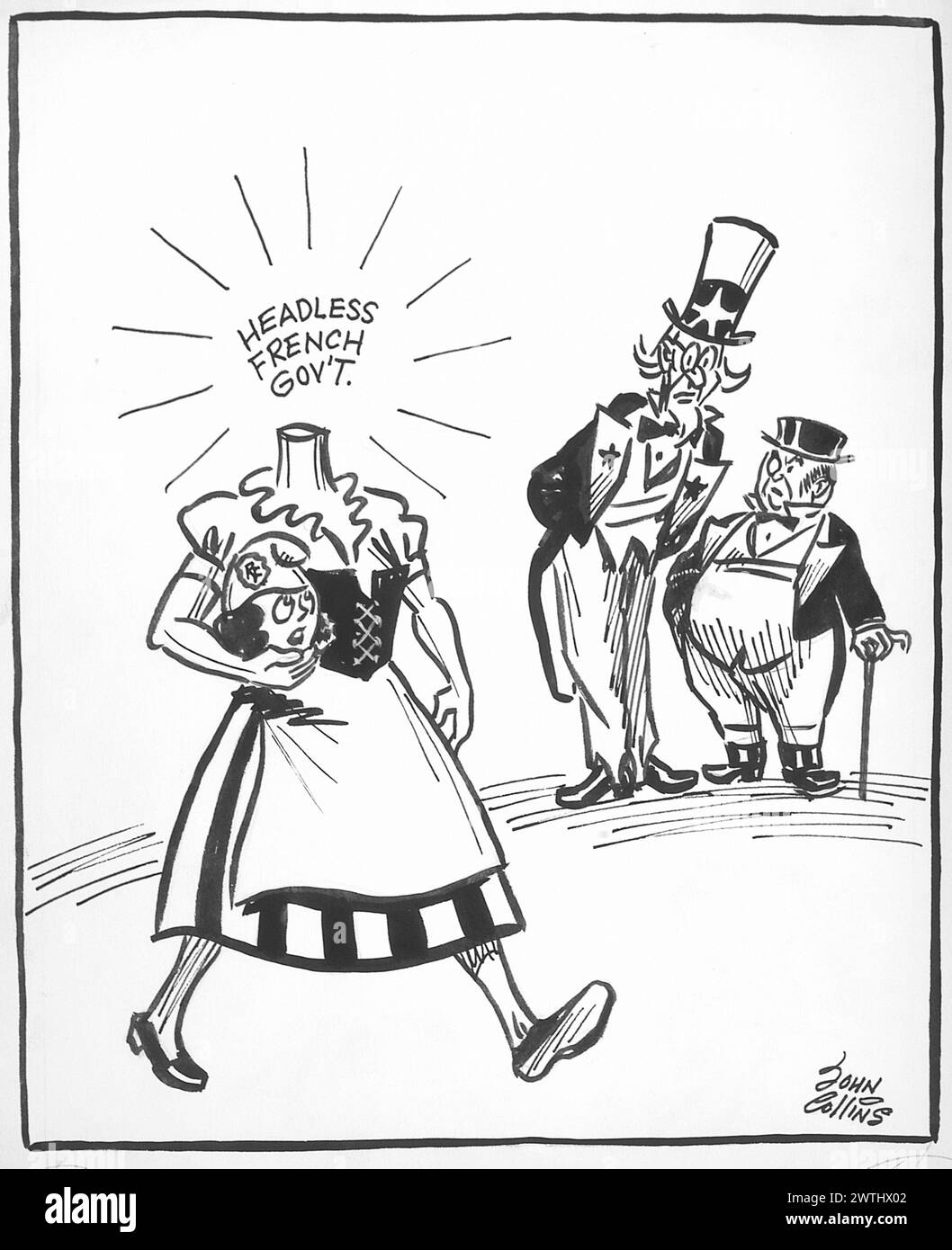 Cartoon - With Her Head Tucked Underneath Her Arm. John Collins (1917 ...