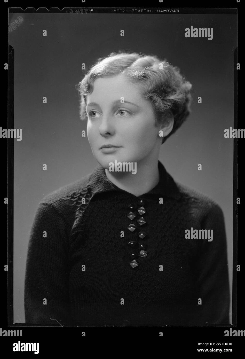 Woman; inscribed 'Miss B. J. Ross' Nitrate negatives, gelatin silver ...