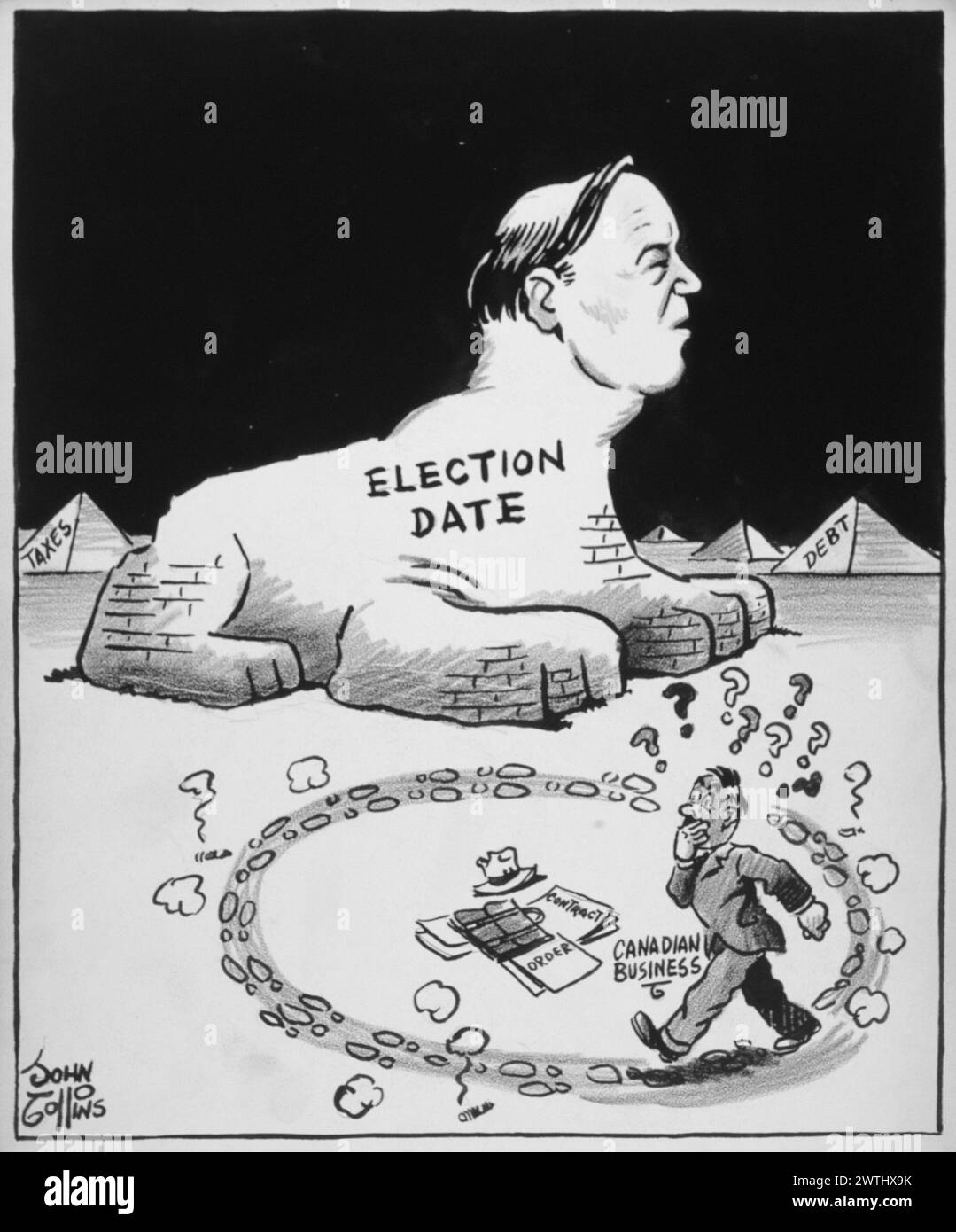 Cartoon - The Sphinx of Ottawa. John Collins (1917-2007 Stock Photo - Alamy