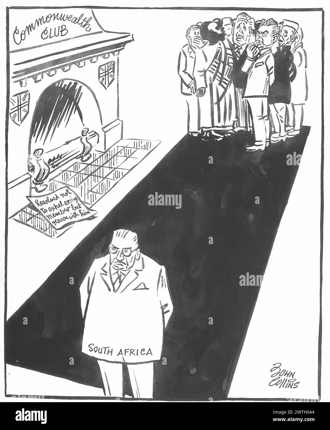 Cartoon - Apartheid. John Collins (1917-2007 Stock Photo - Alamy