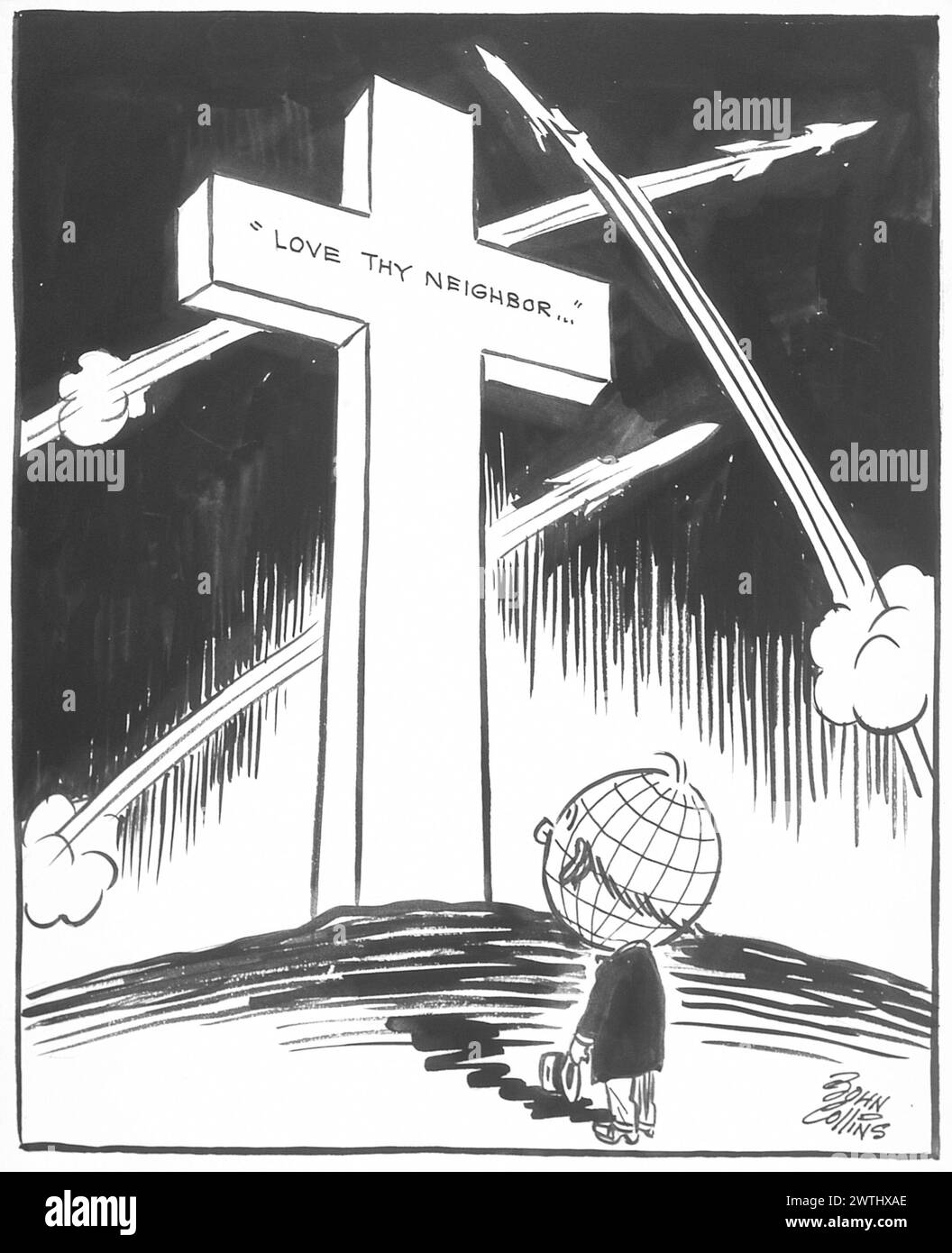 Cartoon - The Easter Guidepost. John Collins (1917-2007 Stock Photo - Alamy