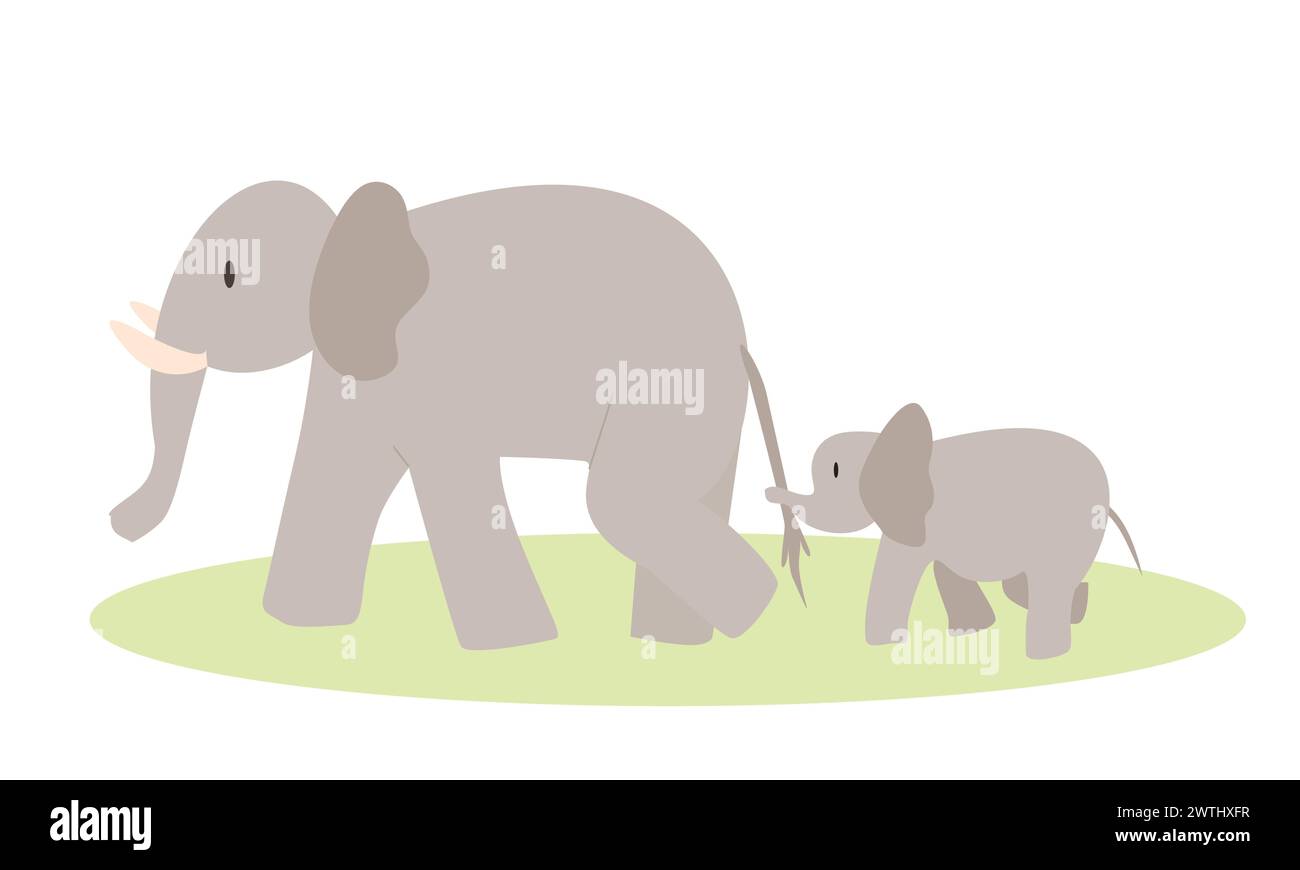 Mother elephant and the baby graphic vector illustration Stock Vector ...