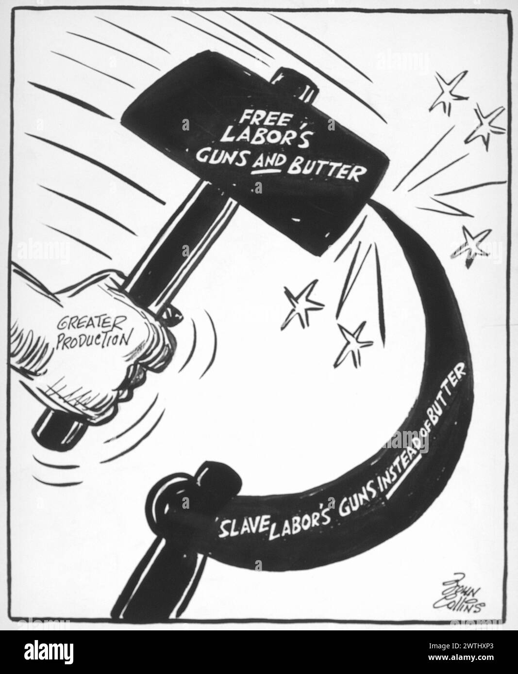 Cartoon - Hammer Vs Sickle. John Collins (1917-2007 Stock Photo - Alamy