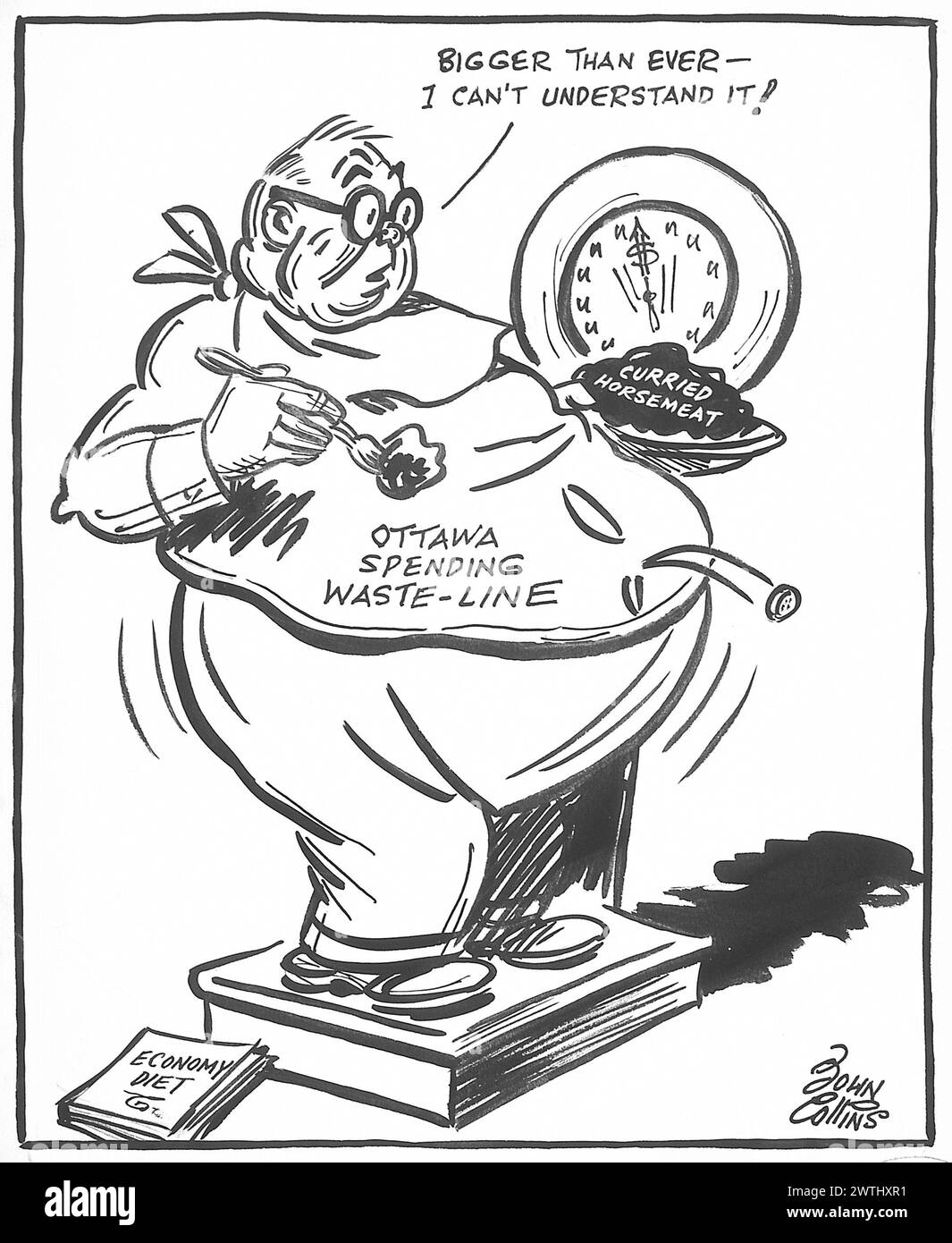 Cartoon - Another Fat Boy's Downfall. John Collins (1917-2007 Stock ...