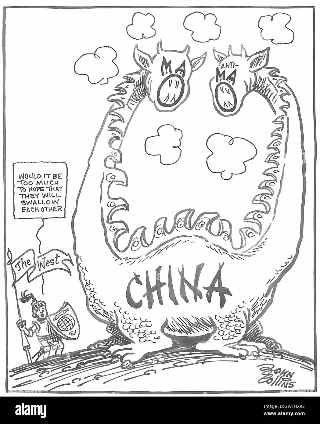 Cartoon - St. George and the Two-Headed Dragon. John Collins (1917-2007 ...