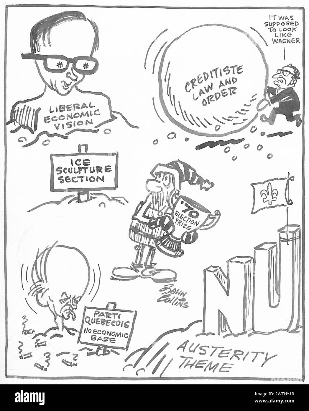 Cartoon - Quebec Carnival Times. John Collins (1917-2007 Stock Photo ...