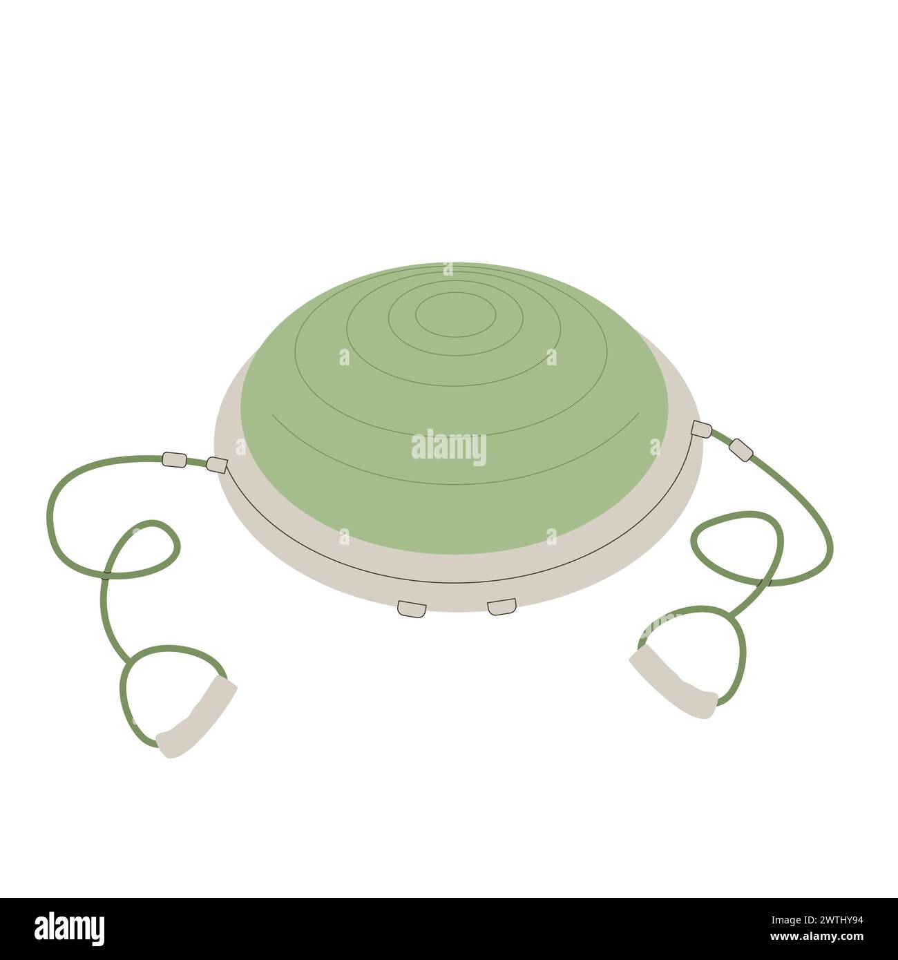 Half ball balance platform isolated on white background. Vector flat ...