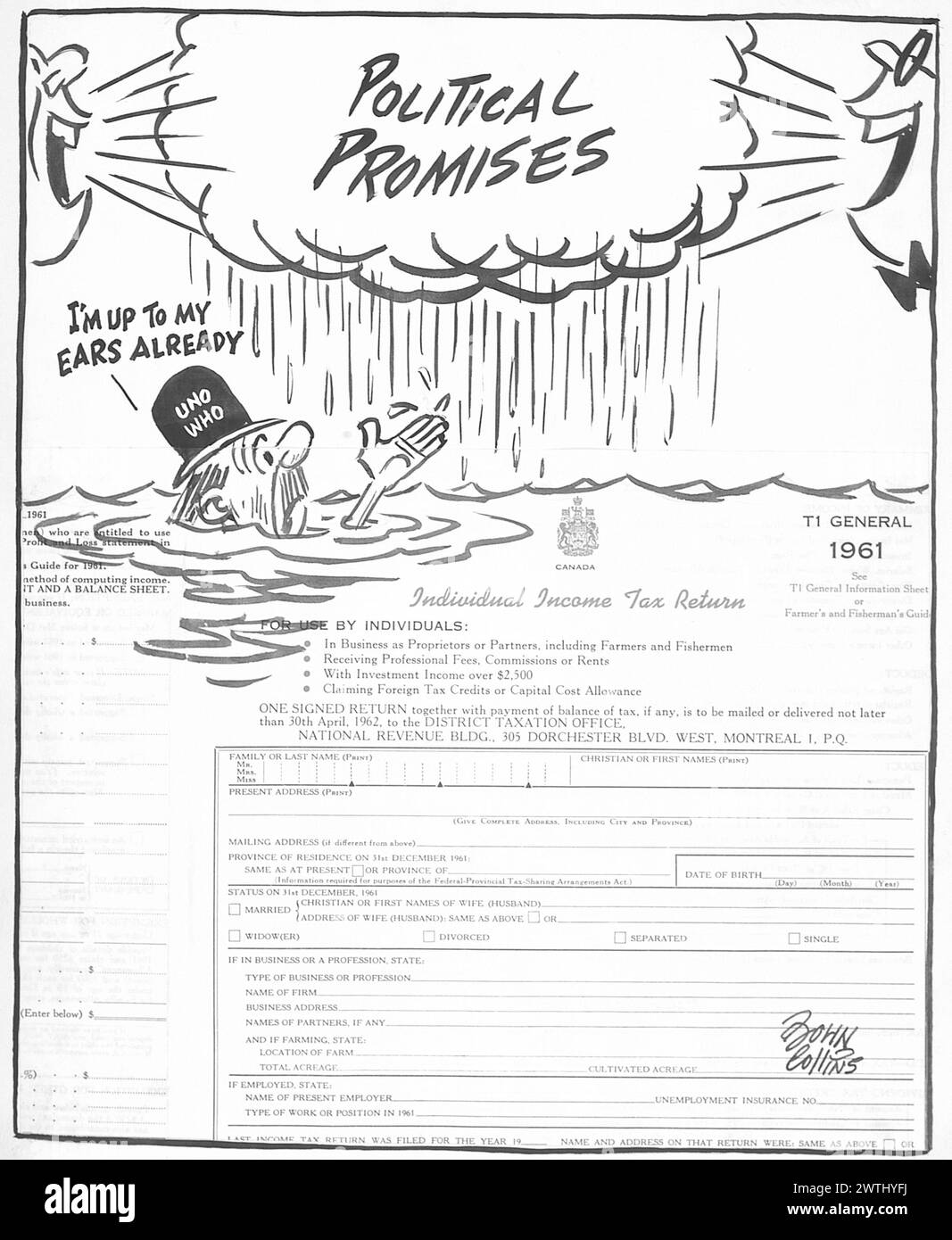 Cartoon - March Winds and April Showers. John Collins (1917-2007 Stock ...